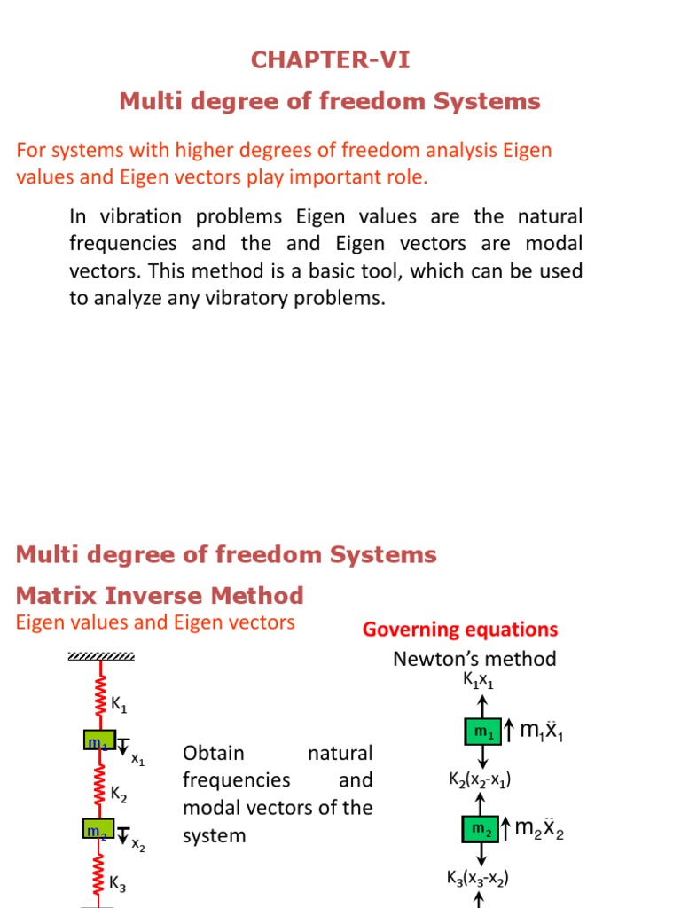 Chapter-Vi Multi Degree of Freedom Systems | PDF | Eigenvalues And ...