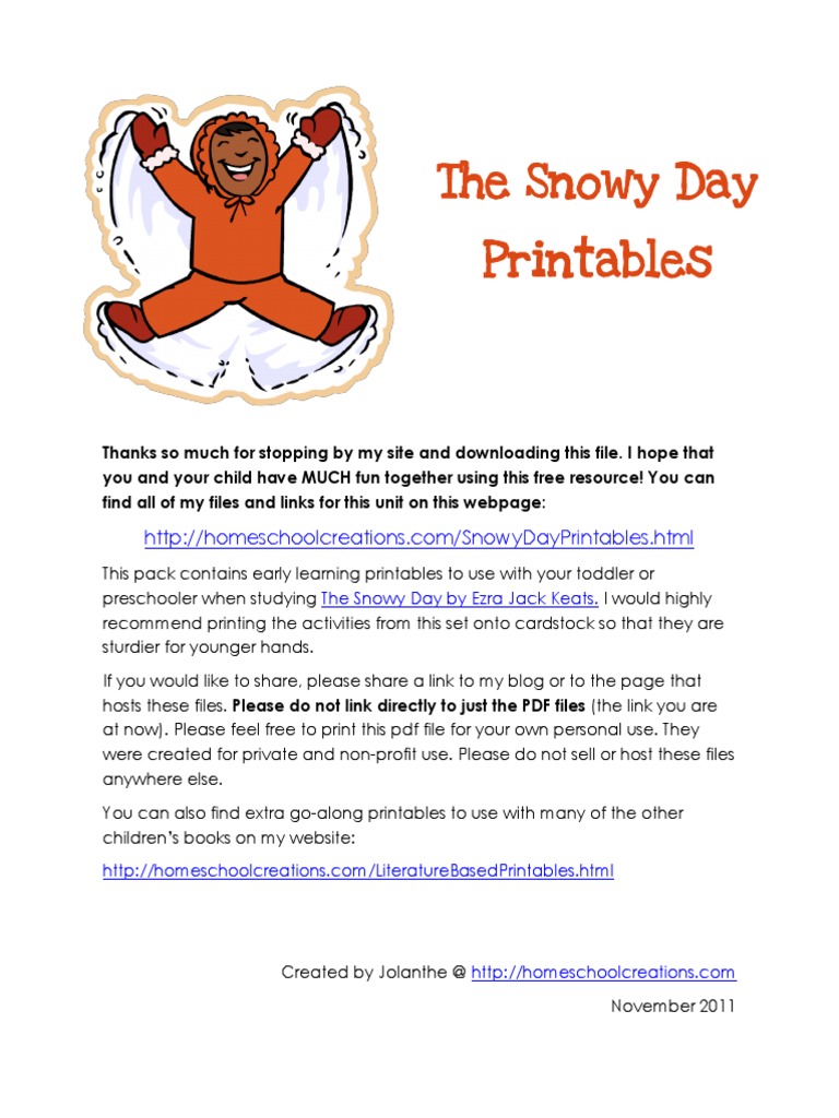 Snowy Day Printables | PDF
