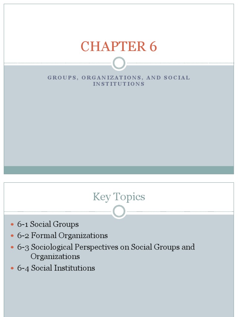 Groups, Organizations, and Social Institutions | PDF | Social Group ...