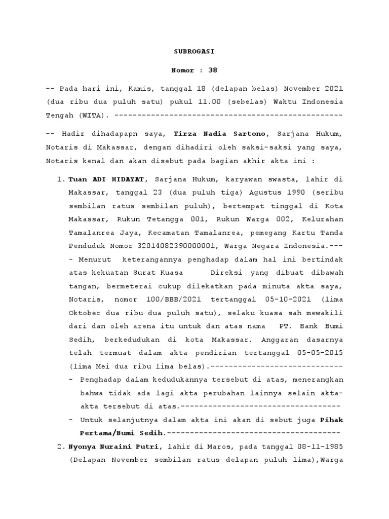 Perbaikan Subrogasi (Kel. 1) | PDF