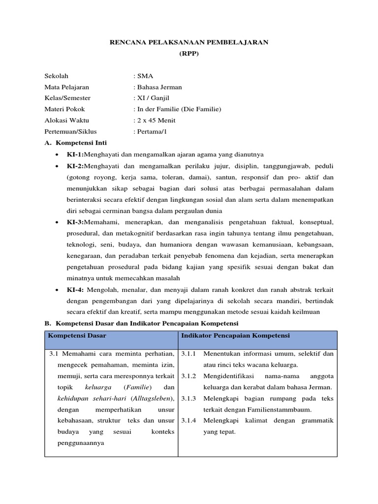 RPP - Sma Xi - Ganjil - Kelompok 3 | PDF