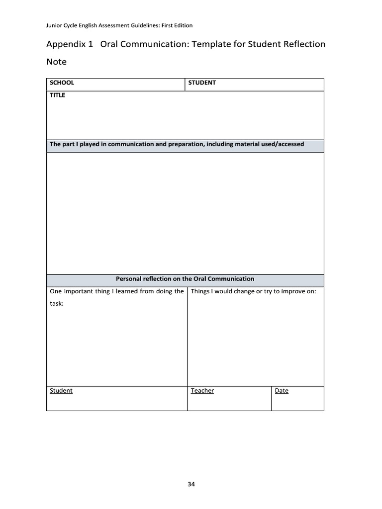 Oral-Communication-Reflection-Sheet 1 | PDF
