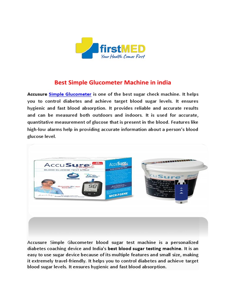 Best Simple Glucometer Machine in India | PDF | Wellness