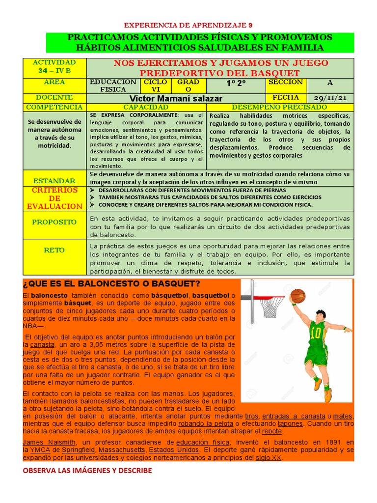 Experiencia 9 Sesion 3 1º-2º | PDF | Juegos de pelota | Deportes