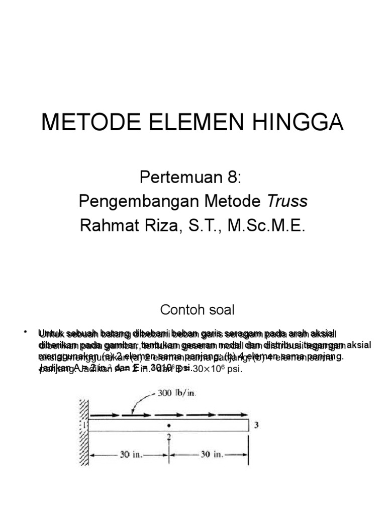 Metode Elemen Hingga - 8 - Contoh Soal | PDF