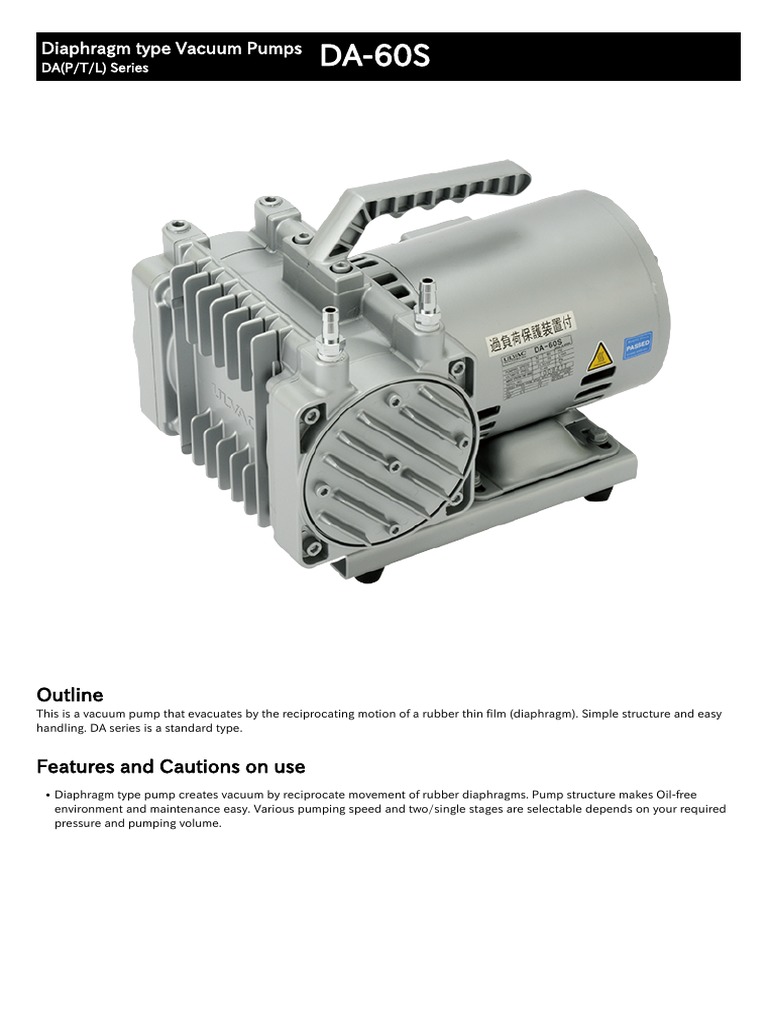 An Overview of the DA Series Diaphragm Vacuum Pump: Features ...