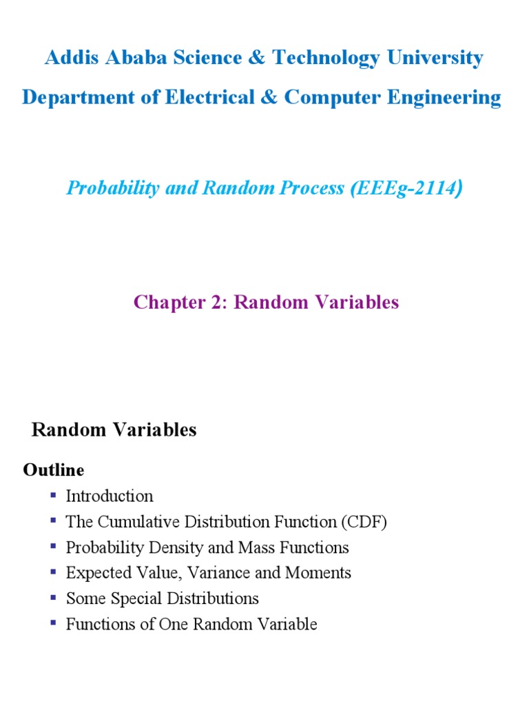 Addis Ababa Science & Technology University Department of Electrical & Computer Engineering ...
