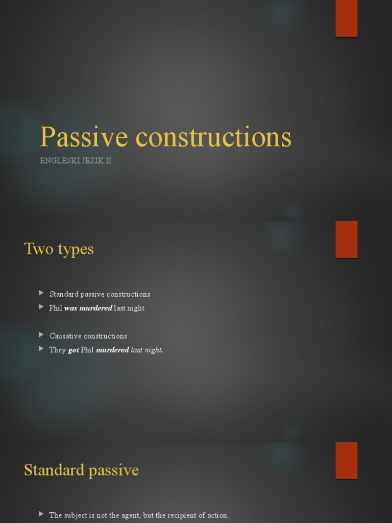 1 Passive Constructions | PDF | Verb | Language Arts & Discipline
