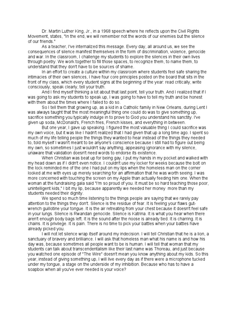 The Danger of Silence by Clint Smith | PDF