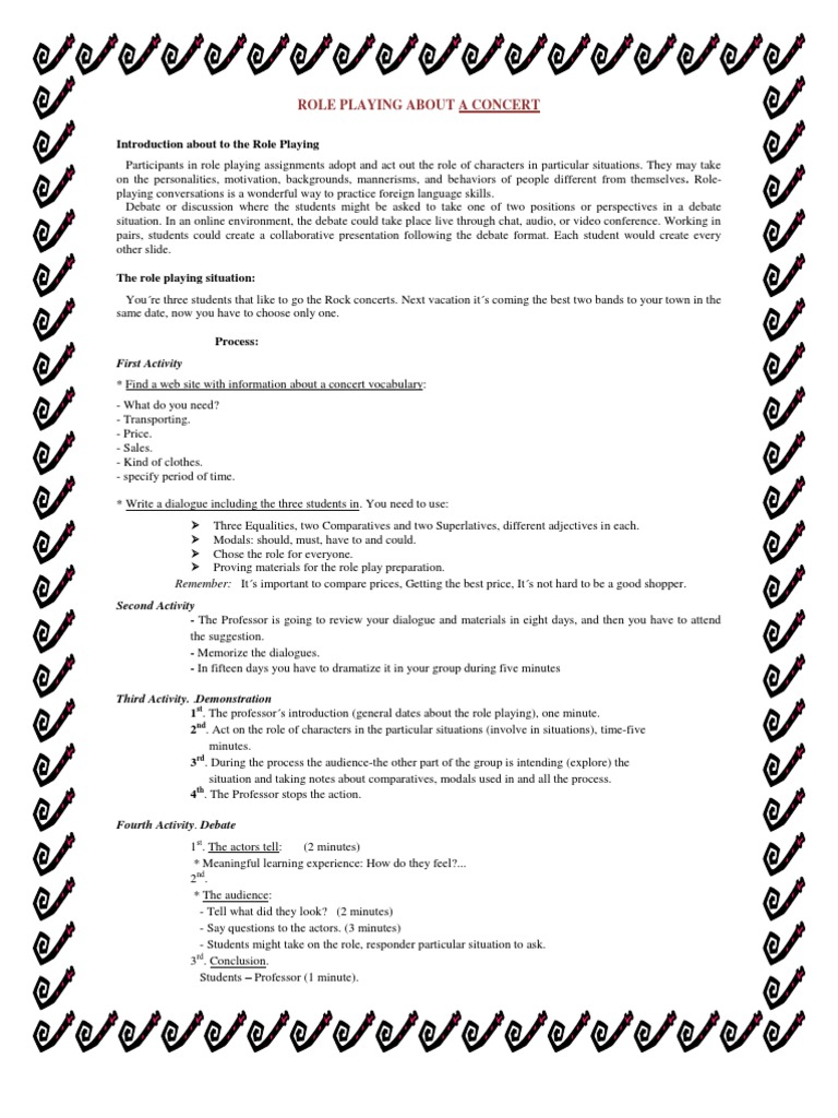 Role Playing About A Concert | PDF | Learning | Communication