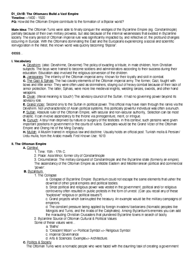 01 - Ch18: The Ottomans Build A Vast Empire | Download Free PDF ...