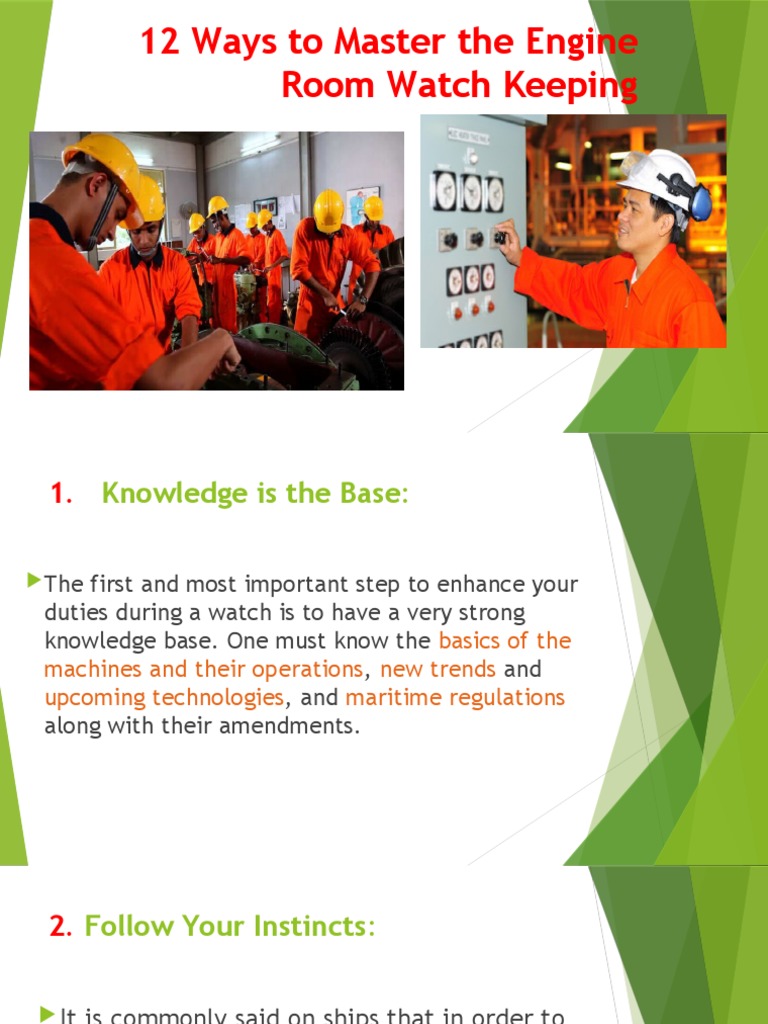 12 Ways To Master The Engine Room Watch Keeping | PDF | Senses ...