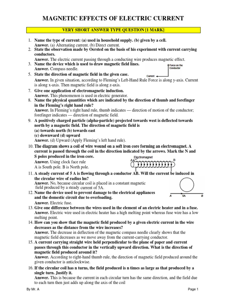 Magnetic Effects of Electric Current | PDF | Magnetic Field | Magnetism