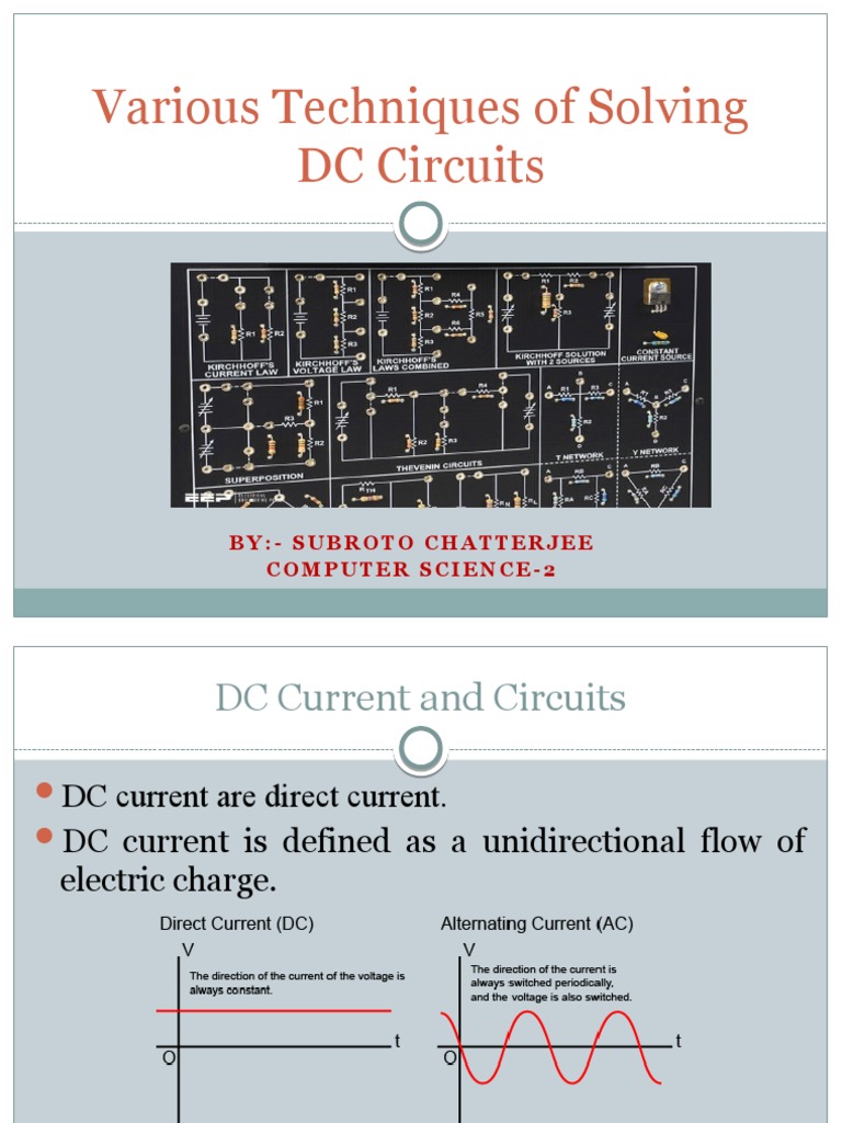 Various Techniques of Solving DC Circuits | PDF | Electrical Network ...