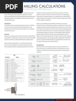 Milling Formulas - INCH Values: Formulae | PDF