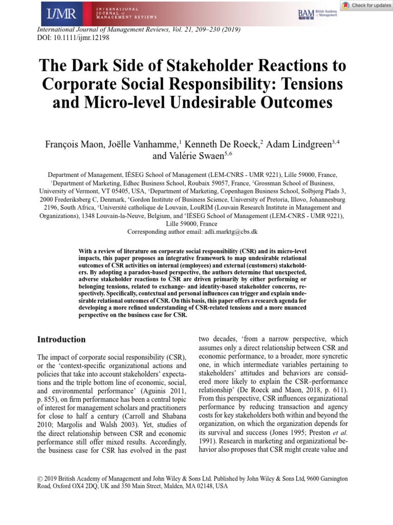 2019-Maon Et Al-The Dark Side of Stakeholder Reactions Tocorporate ...