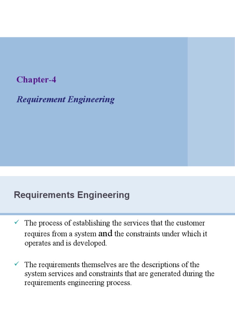 Chapter-4: Requirement Engineering | PDF | System | Specification ...