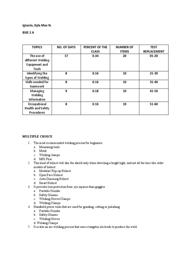 Tos and Questionnaire | PDF | Construction | Welding