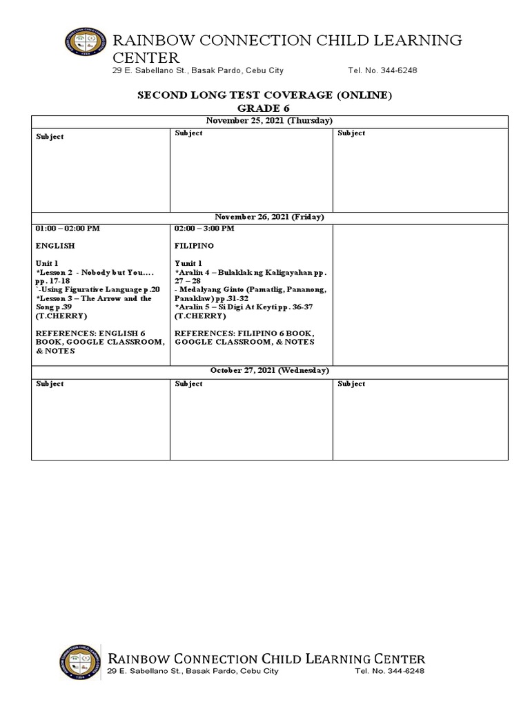 Lesson Coverage | PDF