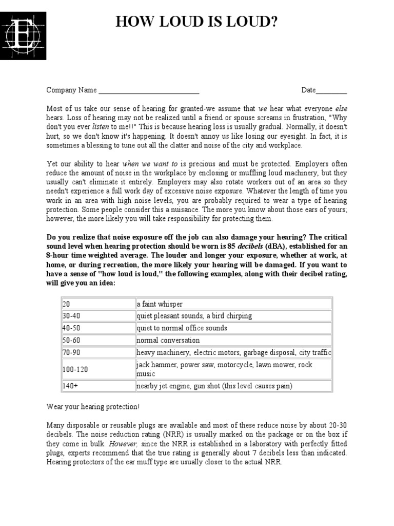 how-loud-is-loud-pdf-noise-health-sciences
