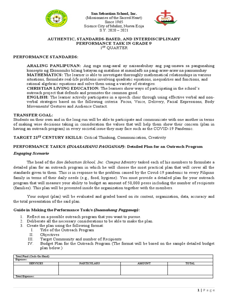 Interdisciplinary-Performance Grade 9 | PDF | Information | Nonverbal ...