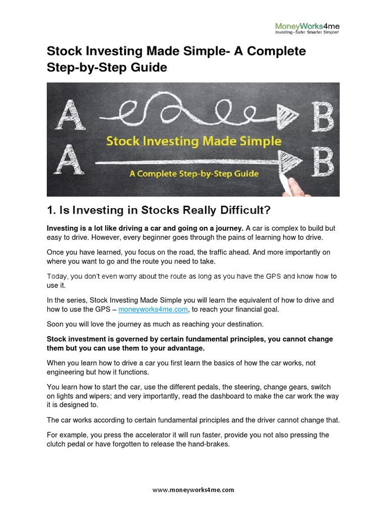 Stock Investing Made Simple Guide | PDF | Diversification (Finance ...