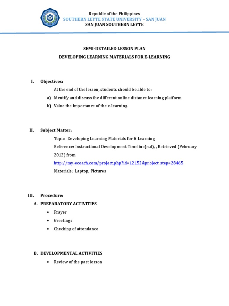Lesson Plan (Torotoro, Jessel BTLED 3-A H.E) | PDF | Educational ...