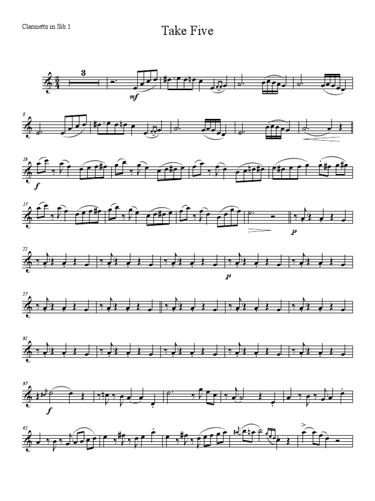 Take Five - Clarinet in BB 1 | PDF