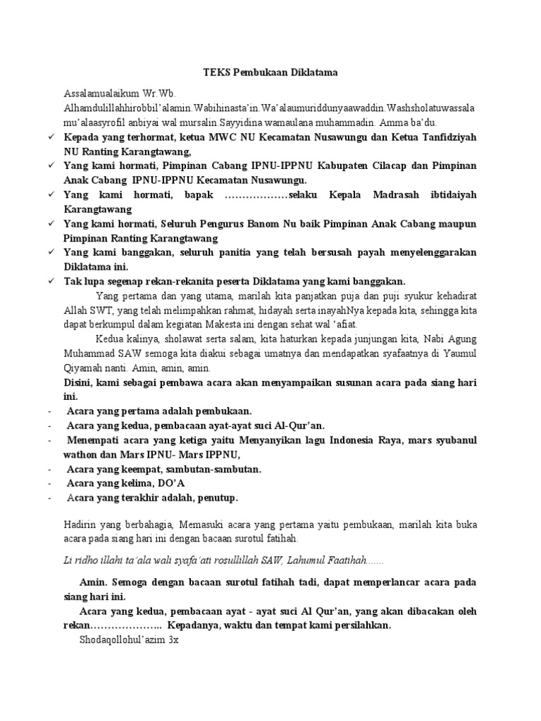 Teks MC Makesta | PDF | Kajian Bahasa Asing | Agama & Spiritualitas