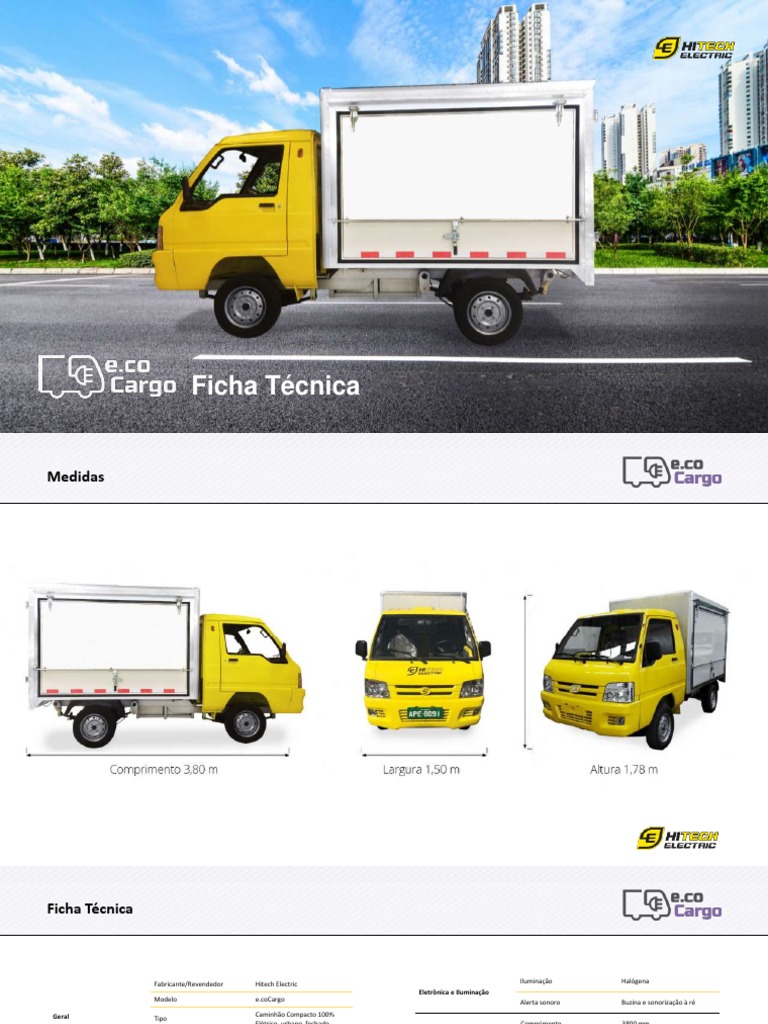 Hitech Electric Ficha Tecnica Ecocargo Web | PDF | Pneu | Veículo motorizado