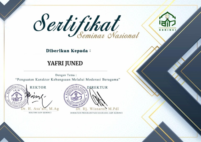 Sertifikat Yafri Juned | PDF