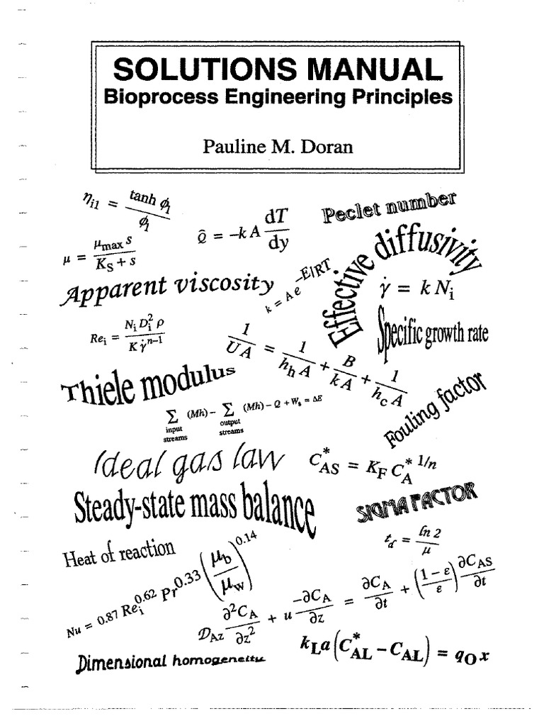 Pauline M. Doran - Solutions Manual Bioprocess Engineering Principles ... Pauline M. Doran - Solutions Manual Bioprocess Engineering Principles ...