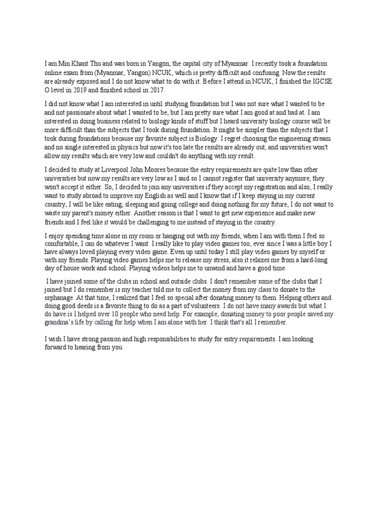 Personal Statement | PDF