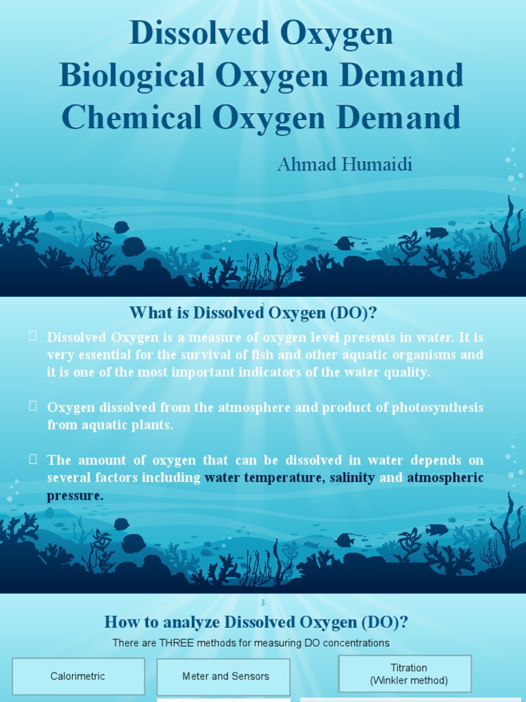 Dissolved Oxygen Biological Oxygen Demand Chemical Oxygen Demand | PDF ...