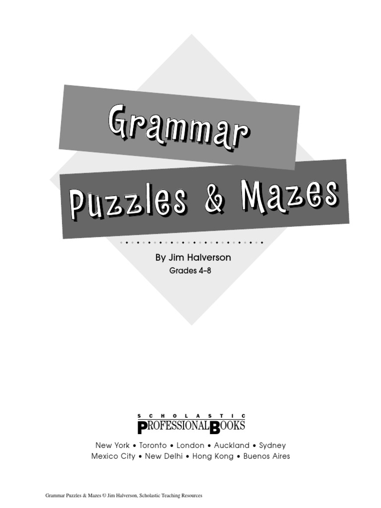 Scholastic Grammar Puzzles and Mazes Grades 4 8 | PDF | Grammatical ...