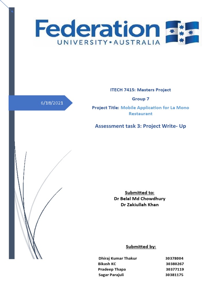 Assessment Task 3: Project Write-Up: ITECH 7415: Masters Project Group ...
