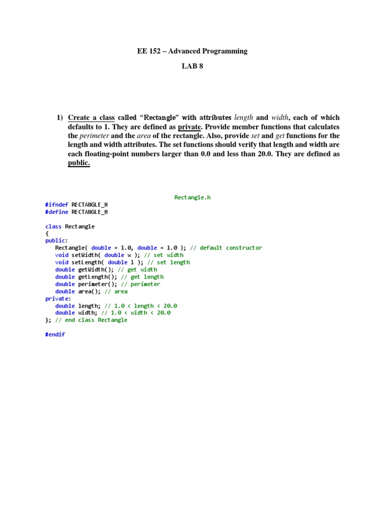 Lab8 Lab Manual | PDF | Area | Programming
