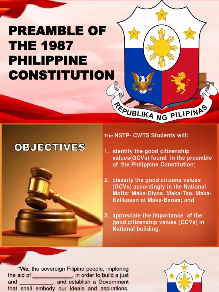 Preamble of THE 1987 Philippine Constitution | PDF