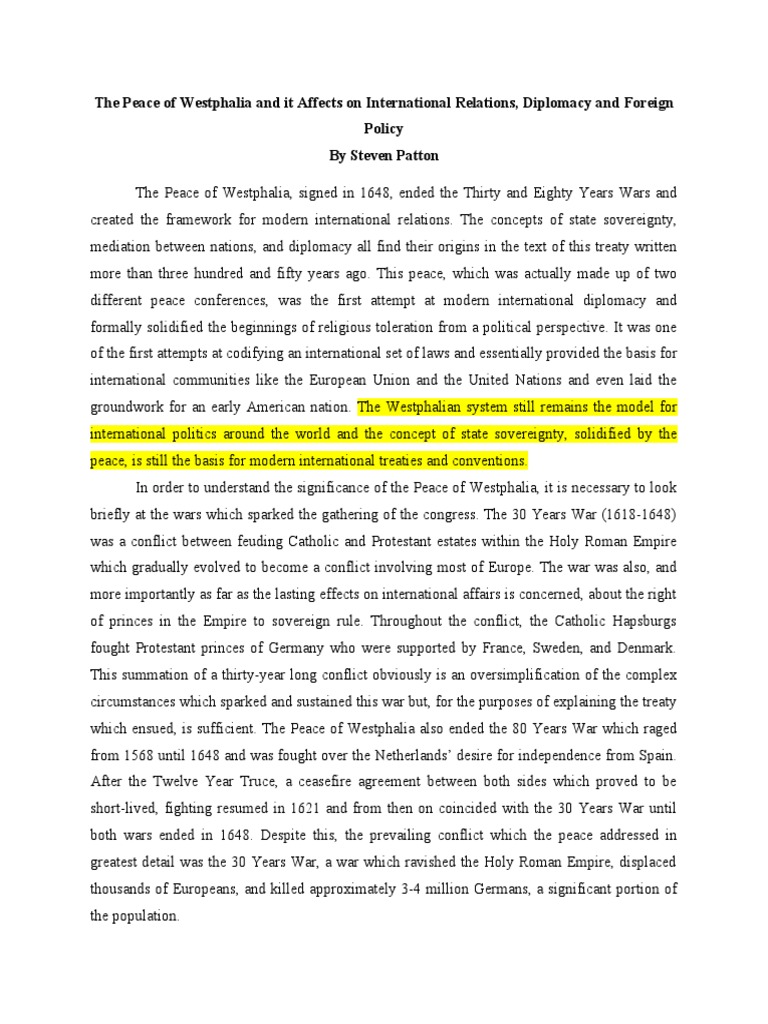 The Peace of Westphalia and It Affects On International Relations | PDF ...