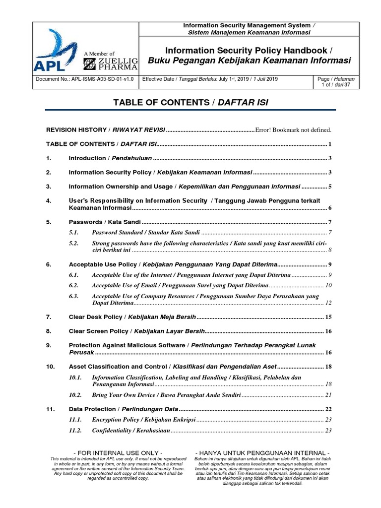 Information Security Policy Handbook | PDF | Komputer
