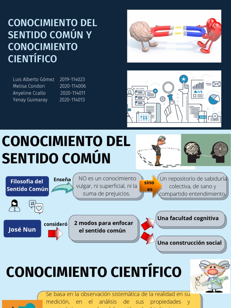 Conocimiento Del Sentido Común y Conocimiento Científico | PDF | Método ...