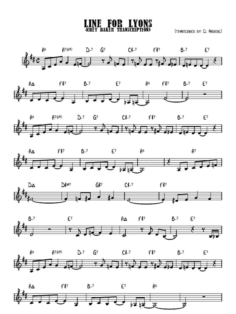 Line For Lyons Chet Baker Transcription | PDF