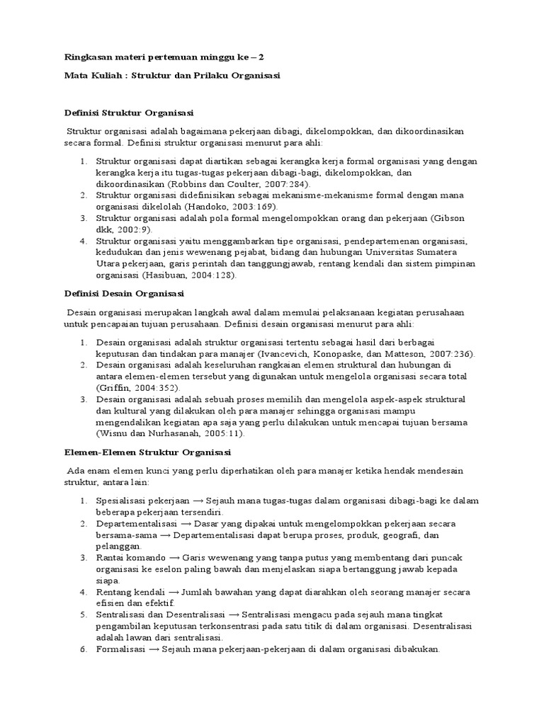 Struktur dan Desain Organisasi | PDF