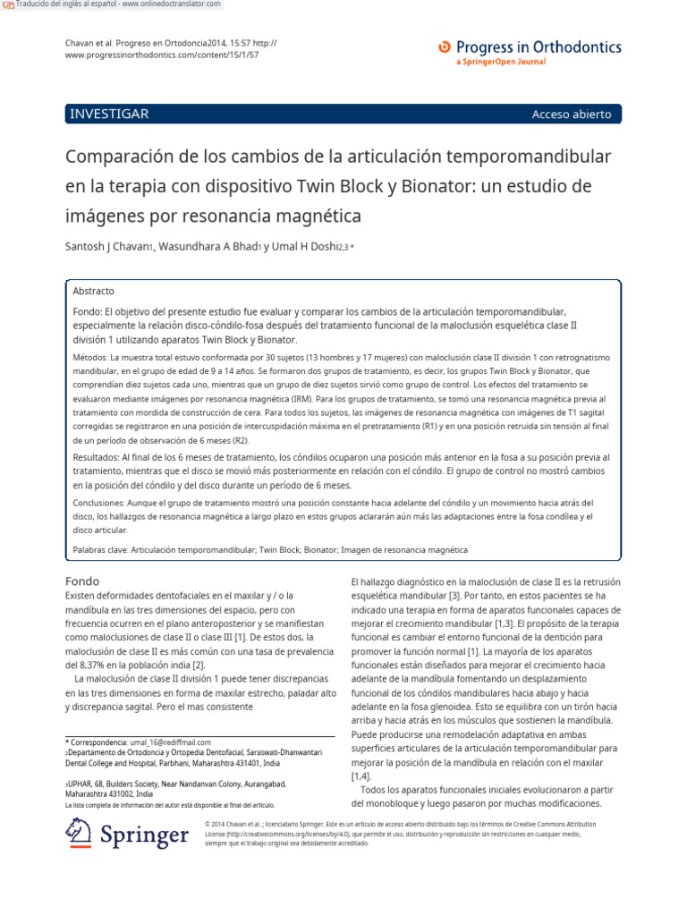 Comparacion Enre Bionator Y Twin Block En Es Pdf