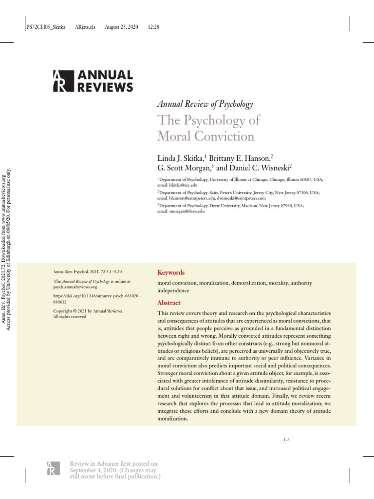 Moral Convictions | PDF | Attitude (Psychology) | Morality