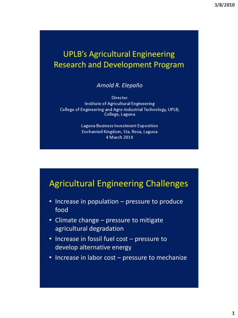 UPLB Agricultural Engineering Program Overview | PDF | Water Resources ...