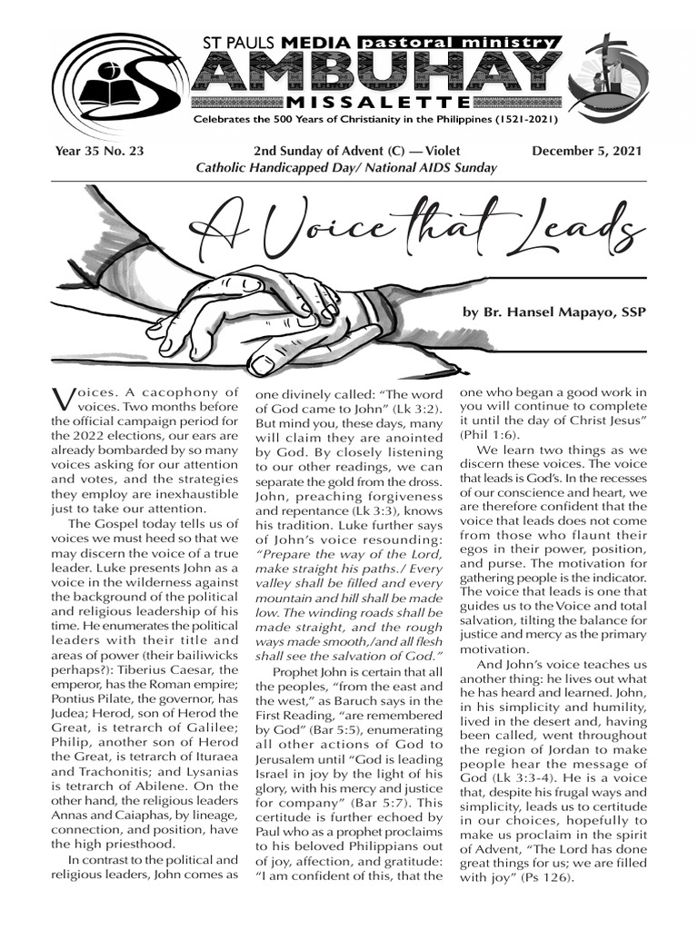 Sambuhay English 2nd Sunday of Advent C Violet | PDF | Mass (Liturgy ... Sambuhay English 2nd Sunday of Advent C Violet | PDF | Mass (Liturgy ...