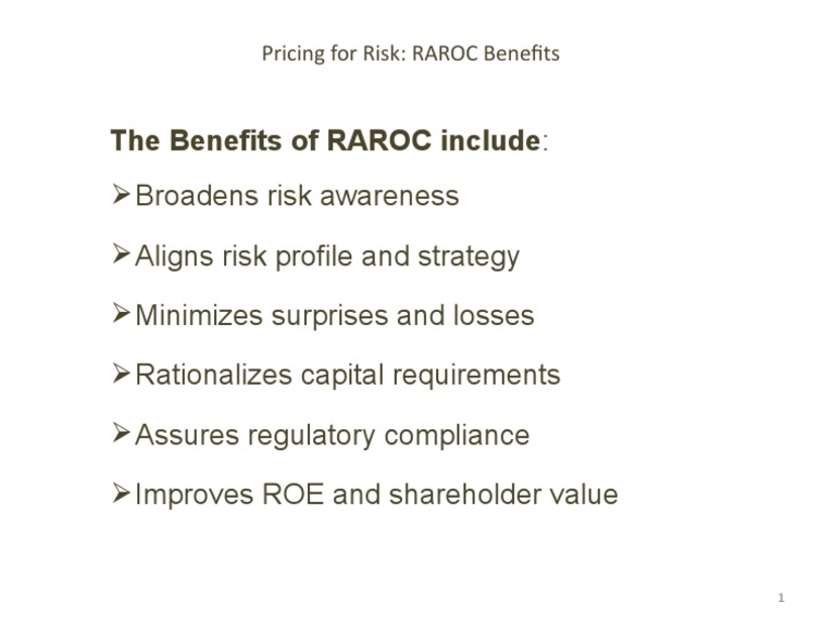 Pricing For Risk - RAROC Benefits | PDF