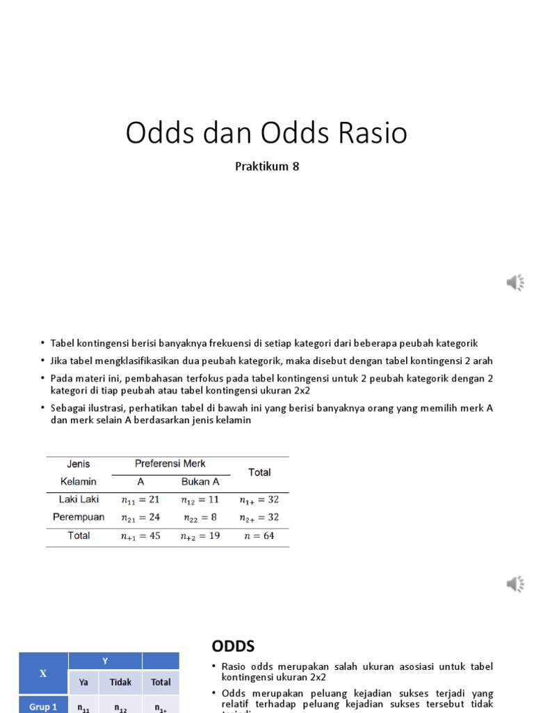Memahami Odds dan Odds Rasio | PDF | Kesehatan Holistik | Sains ...