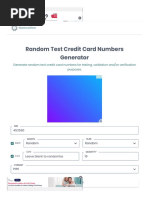 Credit Card Number Generator & Validator | PDF | Json | Credit Card